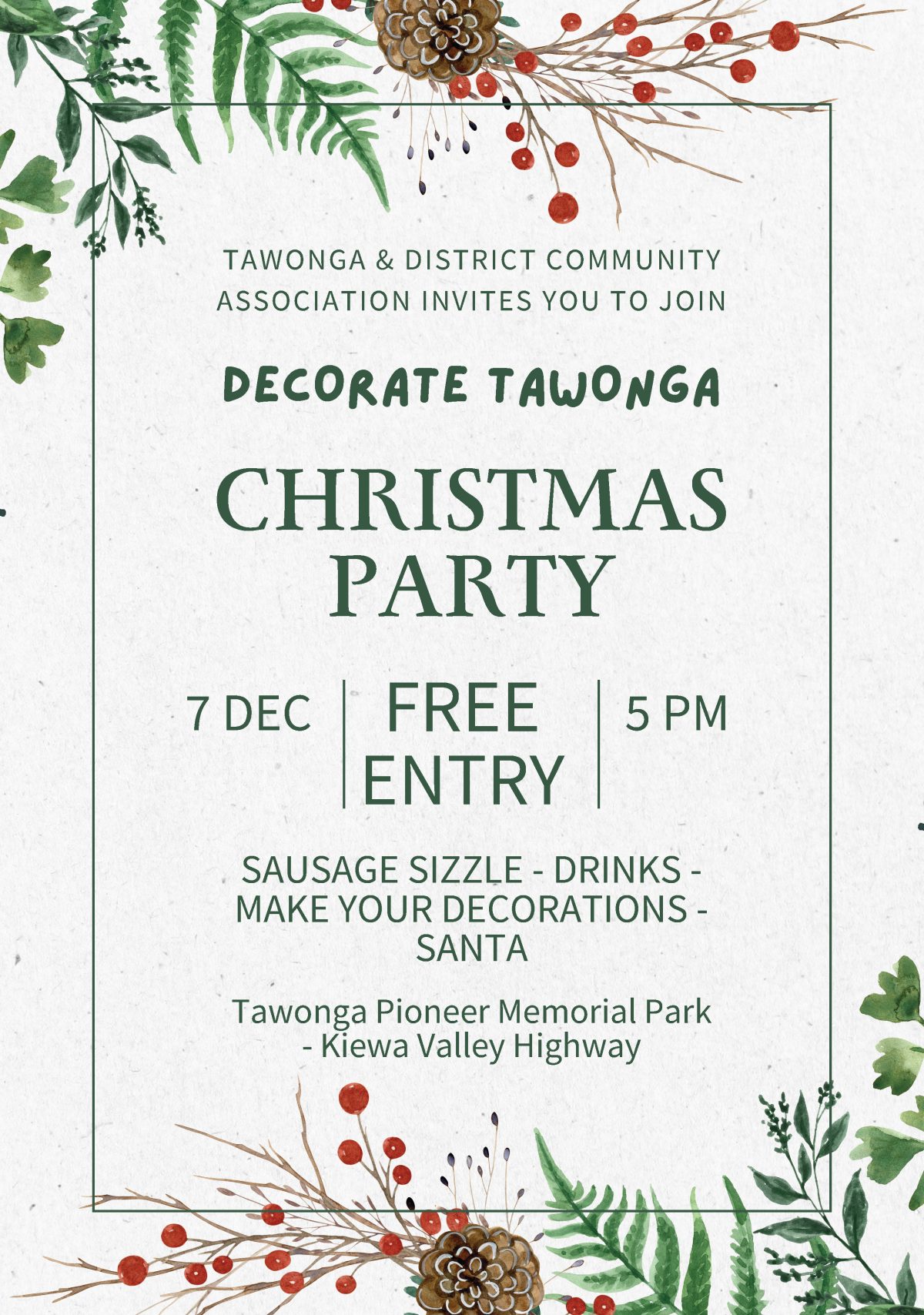 Decorate Tawonga Christmas Party – Sunday 7 December 2025 @ 5.00pm ...